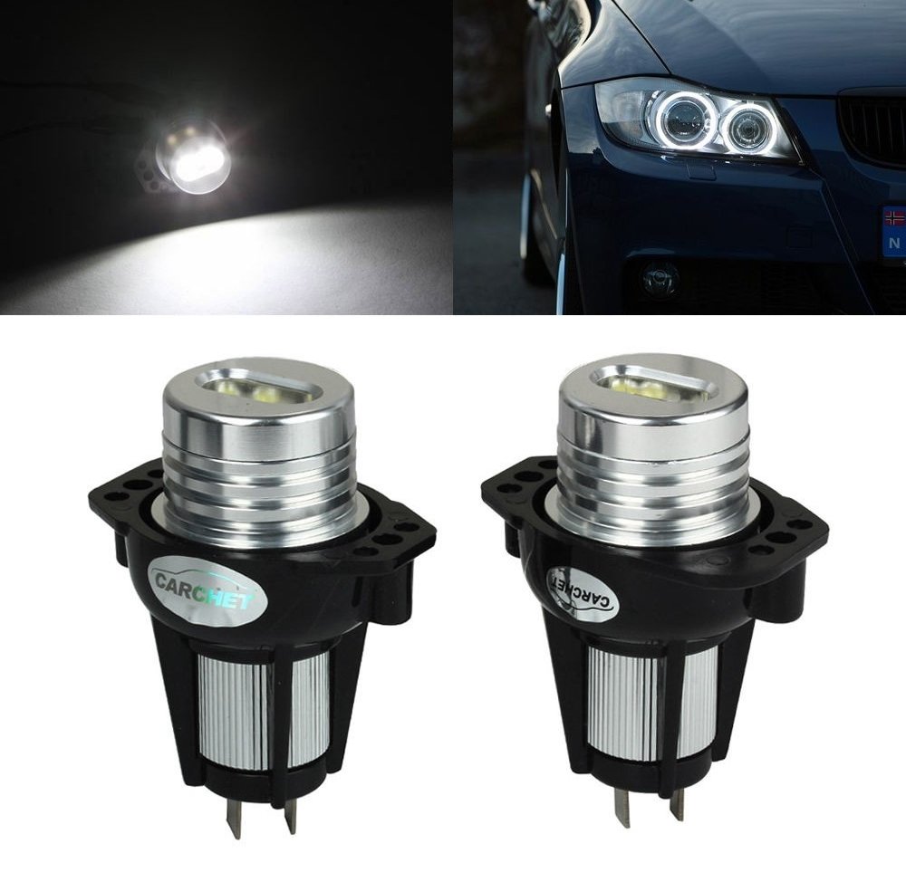 BMW E90 - E91. LED Pærer til originale Angel Eyes lygter. Farve: Hvidt ...